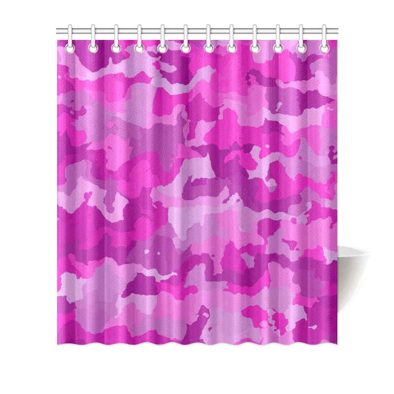 Camouflage Hot Pink Shower Curtain 66x72 Id D313974
