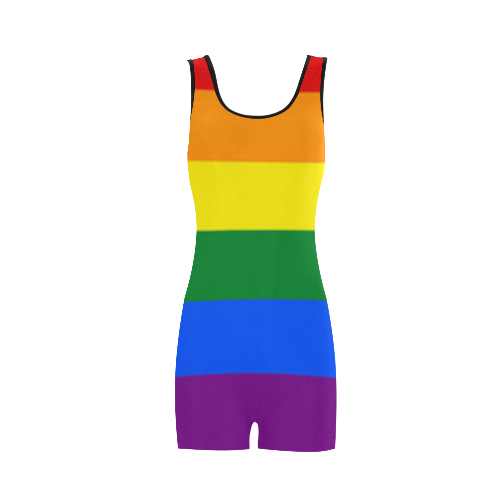 Gay Pride Rainbow Flag Stripes Classic One Piece Swimwear Model S03