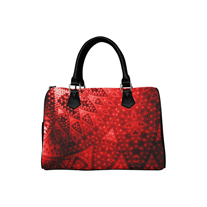 Red Lace Fractal Boston Handbag (Model 1621) | ID: D468412