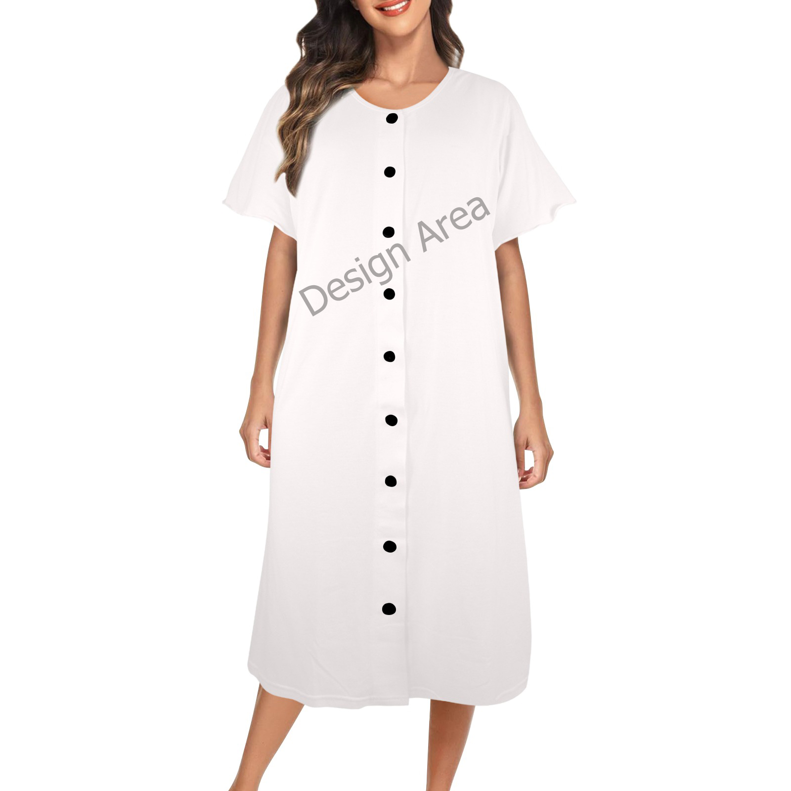 Women's Button Front House Dress