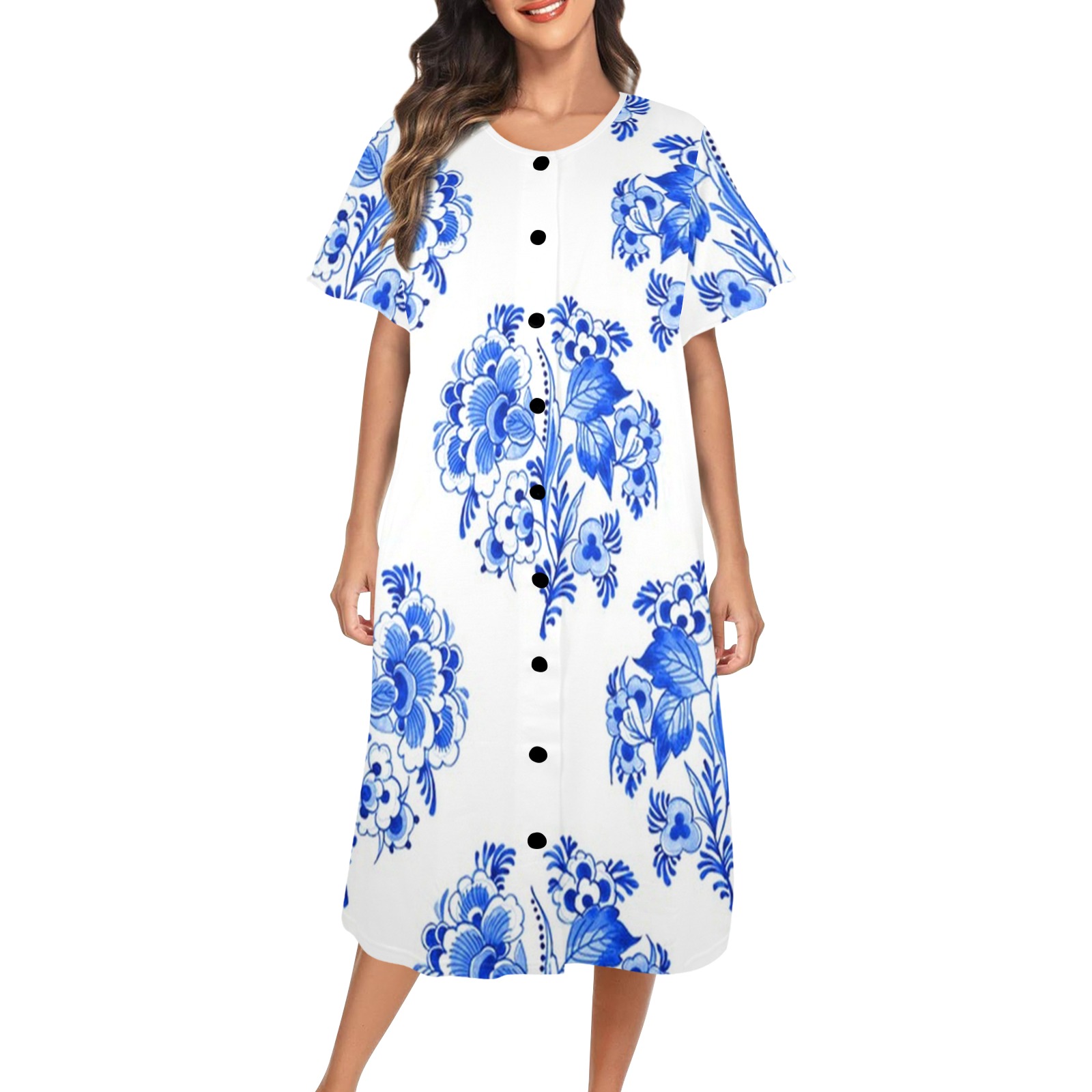 Women's Button Front House Dress