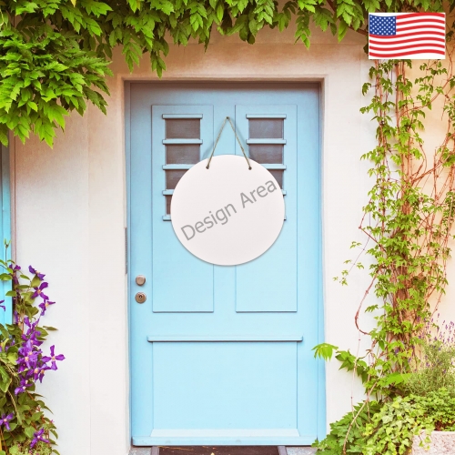 Round Wooden Door Sign 11.8''
