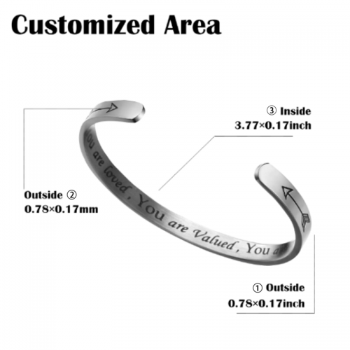 Custom Engraved Stainless Steel Cuff Bracelet