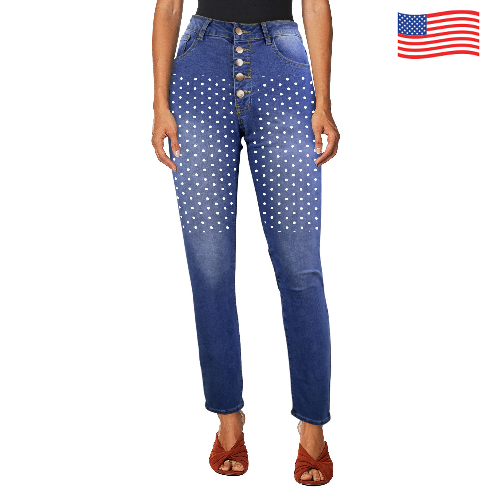 Women's Jeans (Front Printing) (Model L75)