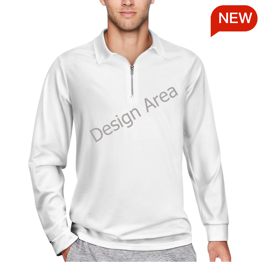 Long-Sleeve Zip Polo Shirt