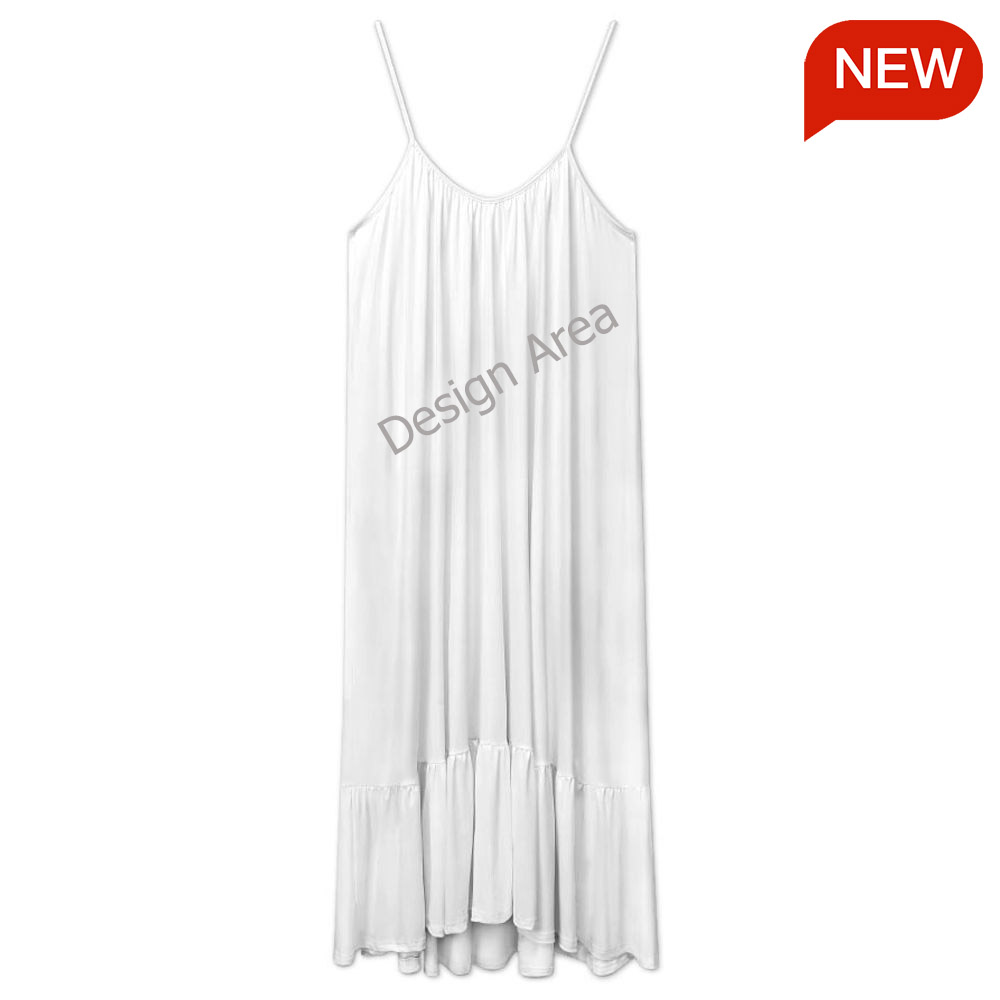 Slip Dress with Ruffled Hemline