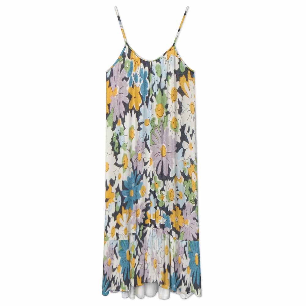 Slip Dress with Ruffled Hemline