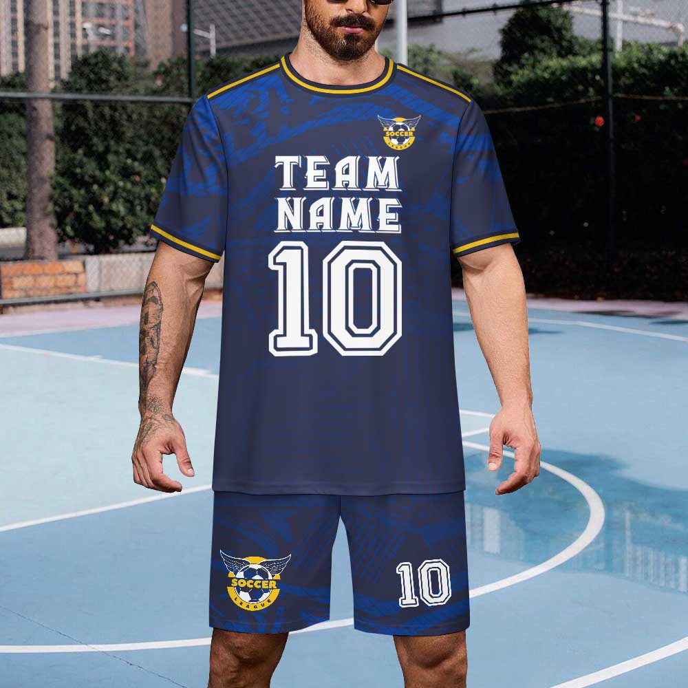 Round Collar Soccer Jersey Suit