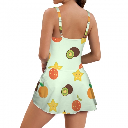 Women's One Piece Skirted Swimsuit (Model S54)