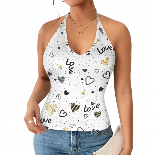 Women's V-Neck Halter Top (Model T83)