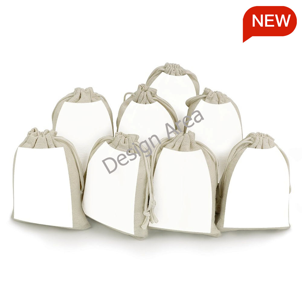 Small Cotton Linen Drawstring Bags