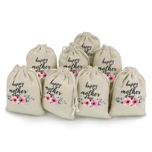 Small Cotton Linen Drawstring Bags