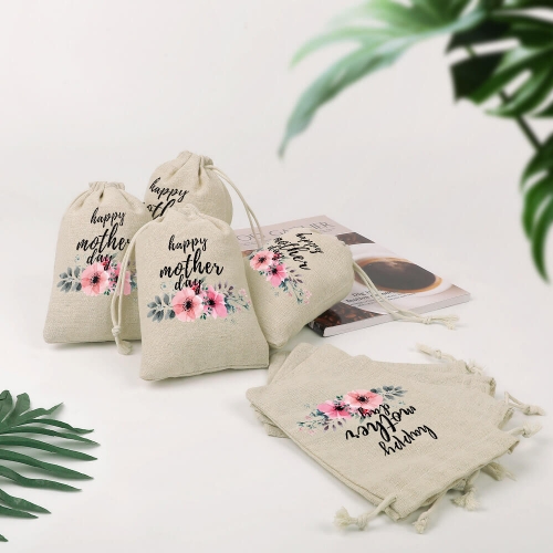 Small Cotton Linen Drawstring Bags