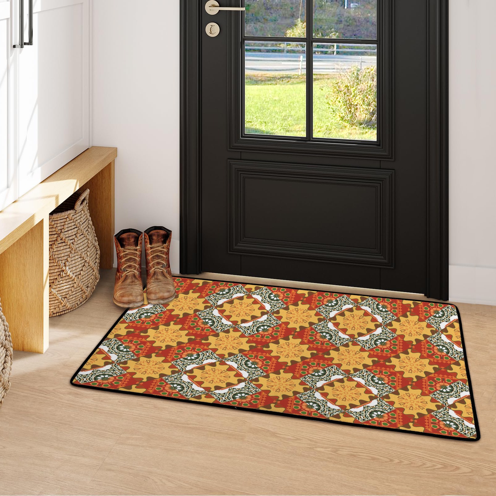 Area Rug with Black Binding 31"x20"