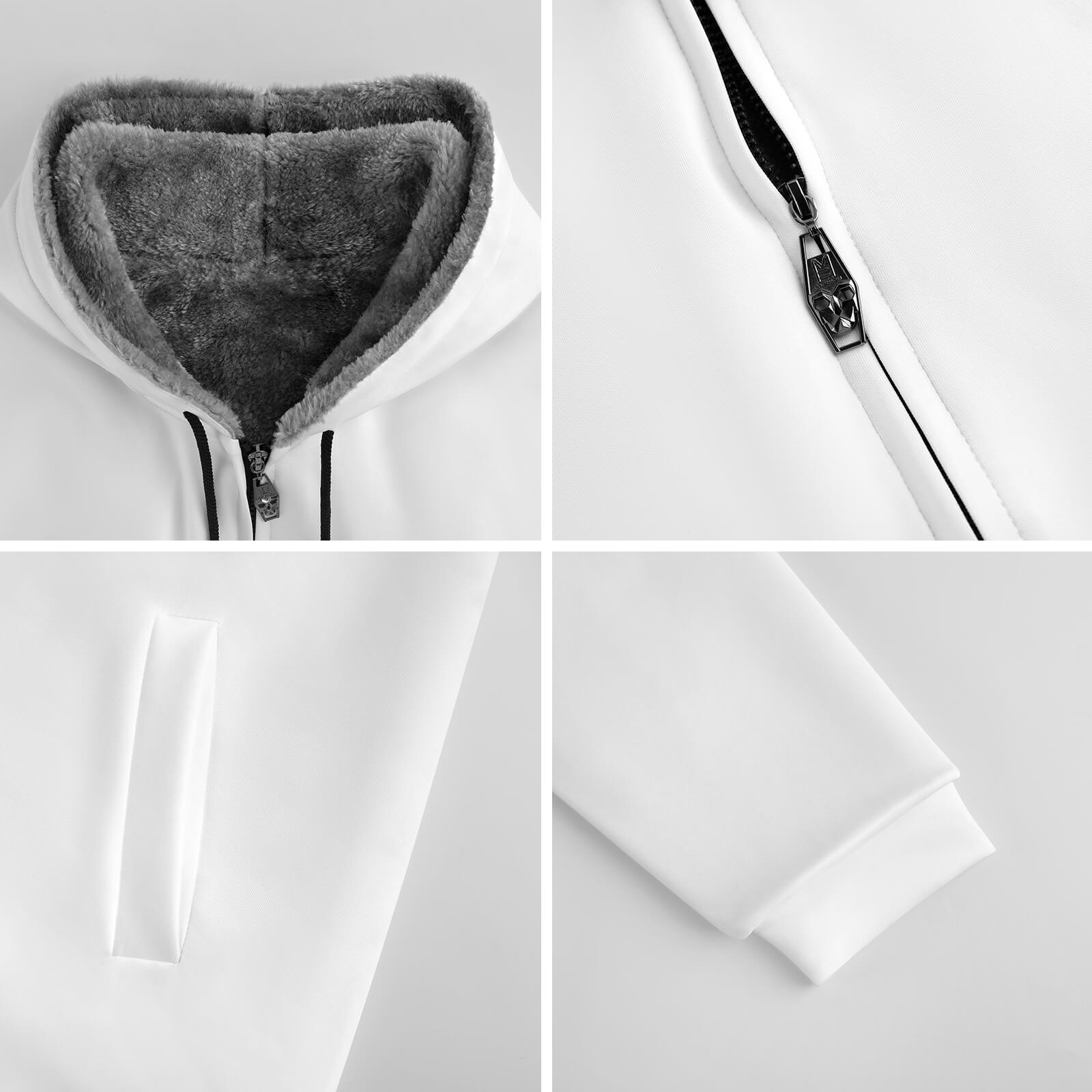 Men's Double Layer Fleece Zippered Hoodie