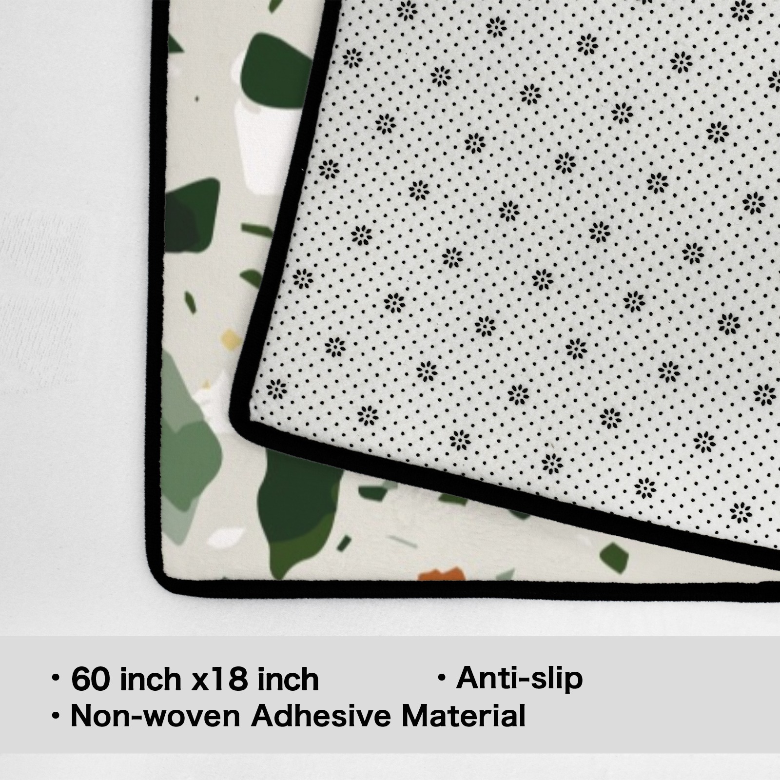 Area Rug with Black Binding 60"x18"