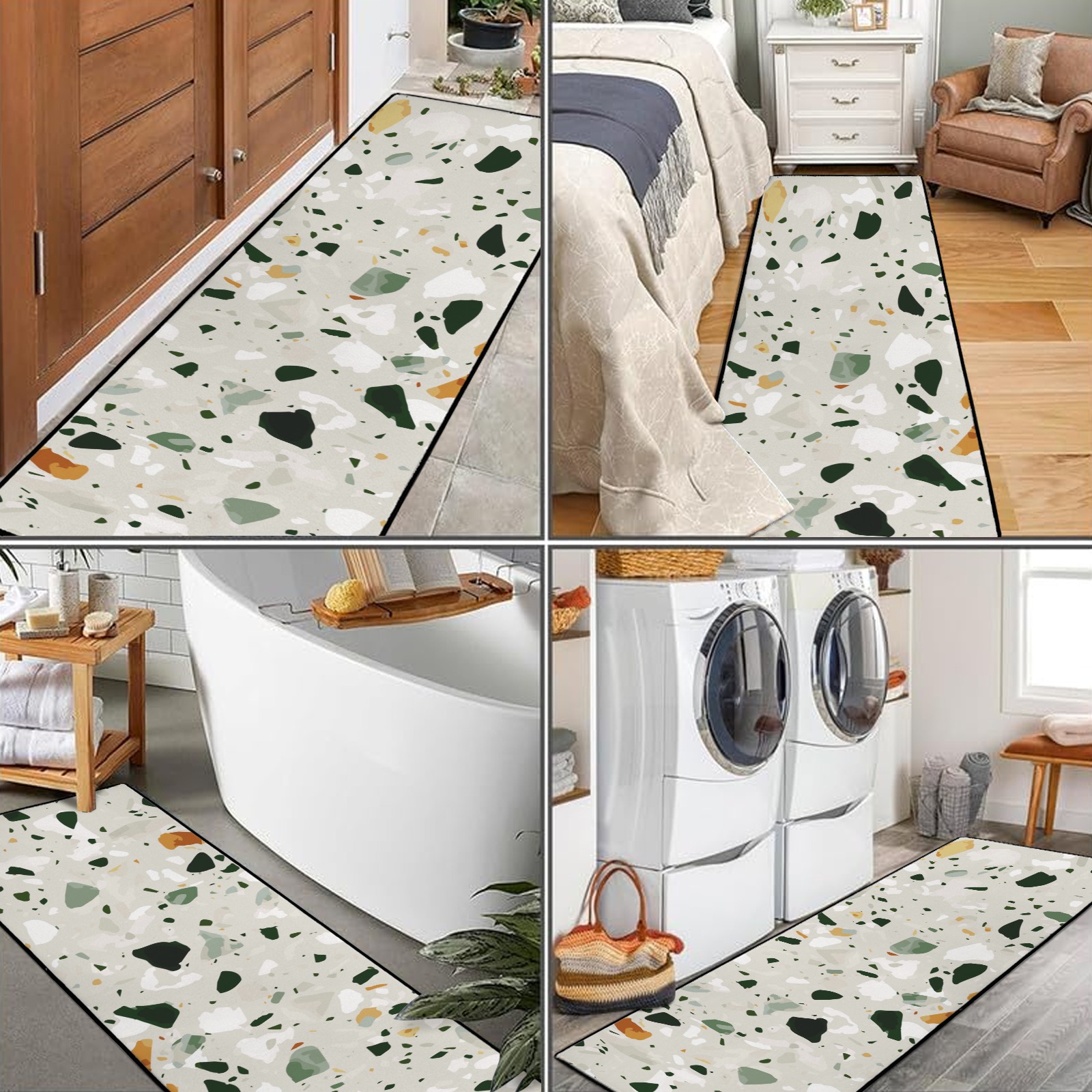 Area Rug with Black Binding 60"x18"