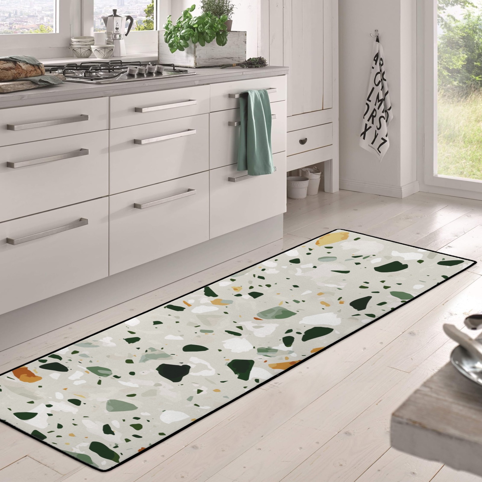 Area Rug with Black Binding 60"x18"