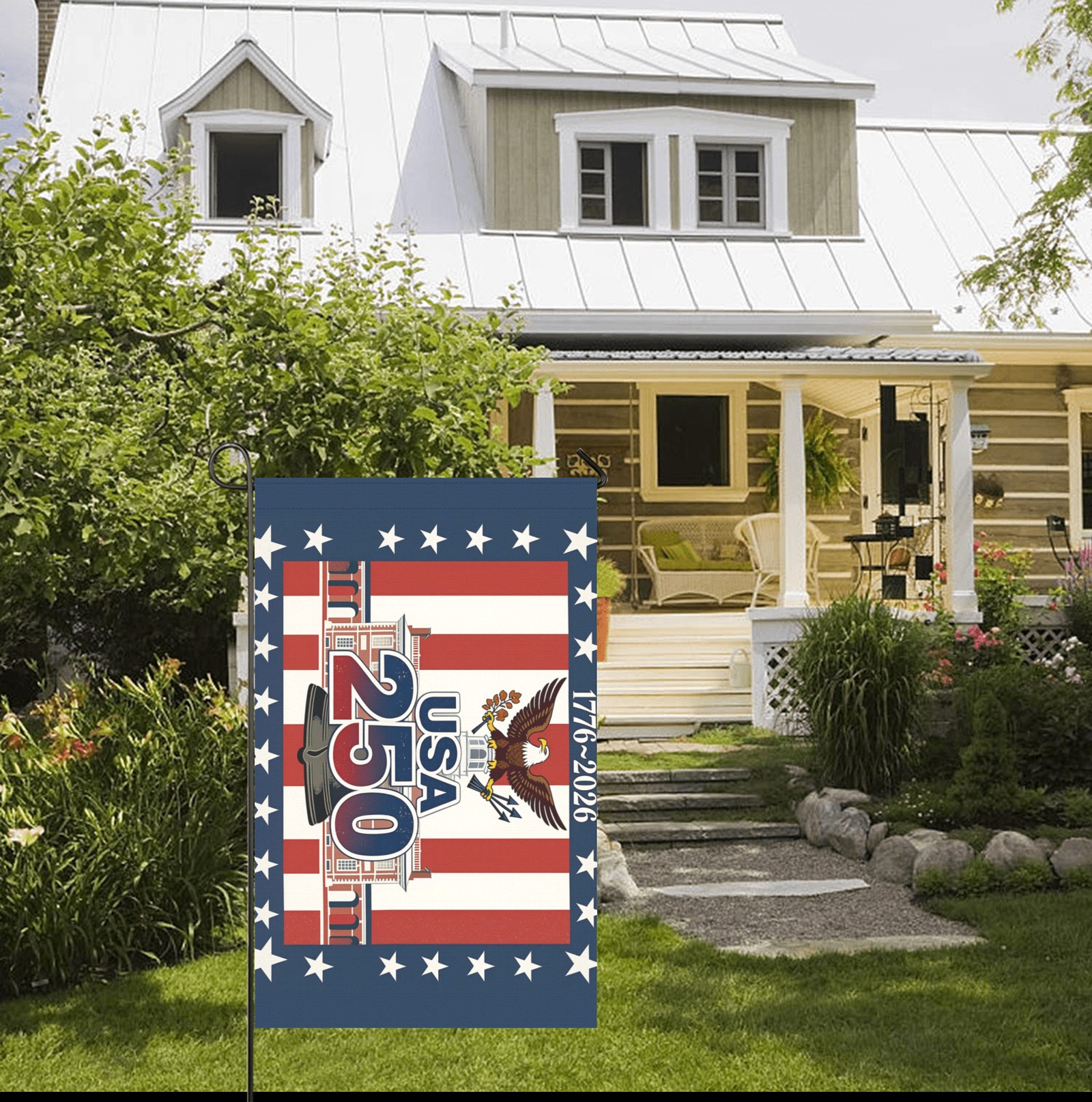 Customizable Garden Flag - 60x36 inches - Durable Black Coated Fabric
