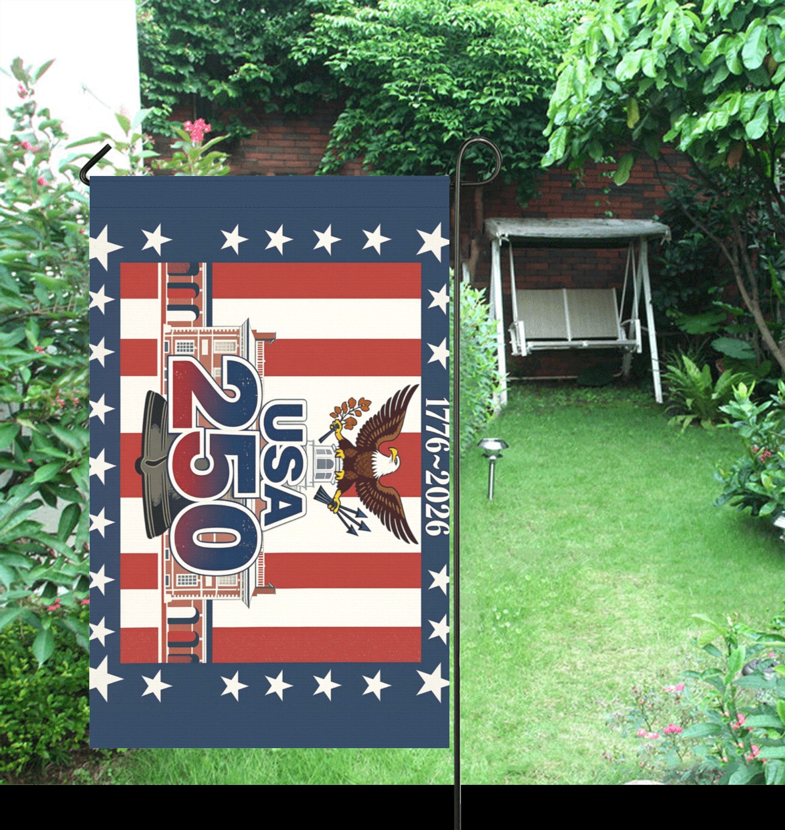 Customizable Garden Flag - 60x36 inches - Durable Black Coated Fabric