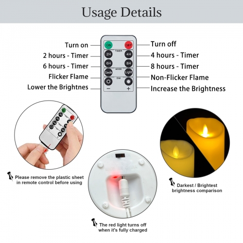 Customizable Flameless LED Candle with Remote, Rechargeable Ivory ...
