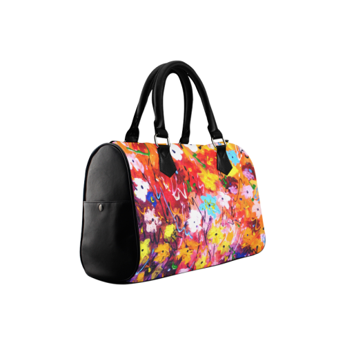 Abstract Flower Painting Design Boston Handbag (Model 1621) | ID: D43182