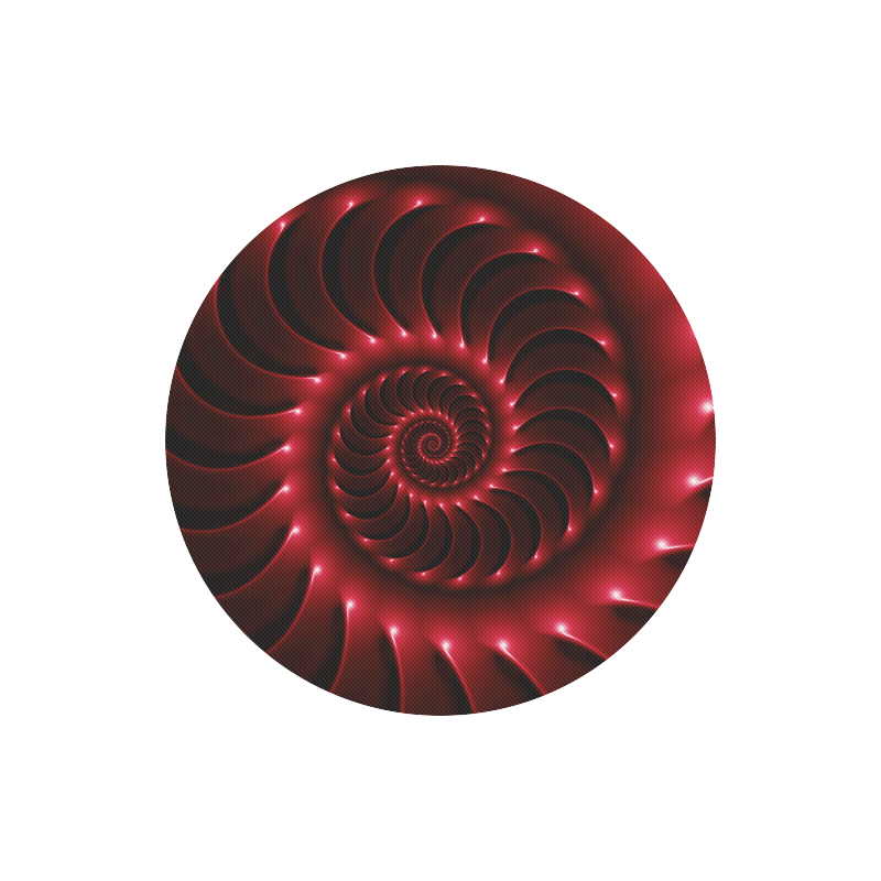 Glossy Red Spiral Round Mousepad | ID: D77472