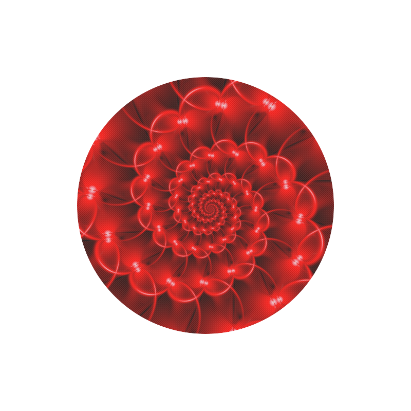 Glossy Red Spiral Round Mousepad | ID: D77537