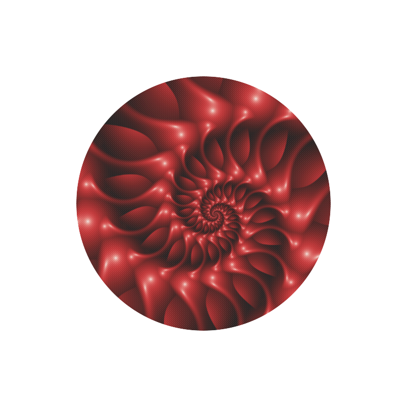 Glossy Red Spiral Round Mousepad | ID: D77497
