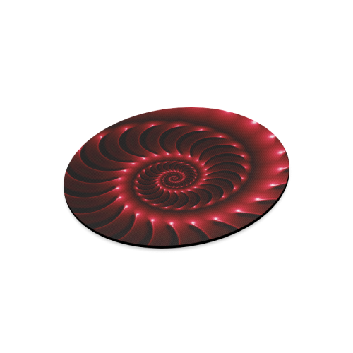 Glossy Red Spiral Round Mousepad | ID: D77472