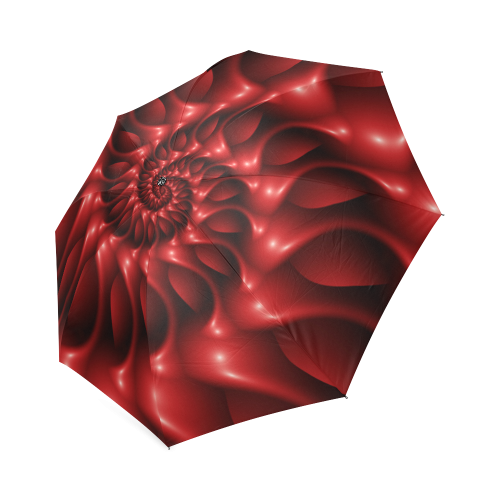 Glossy Red Spiral Foldable Umbrella (Model U01) | ID: D77501
