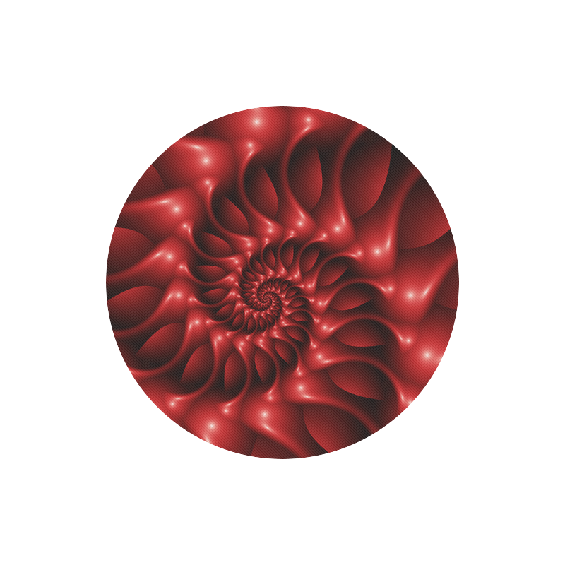 Glossy Red Spiral Round Mousepad | ID: D77497
