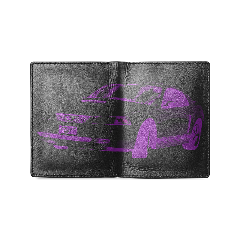 MUSTANG GT PURPLE Men's Leather Wallet (Model 1612) | ID: D88025