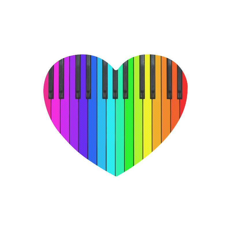 Rainbow Piano Keyboard Heart-shaped Mousepad | ID: D89765