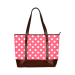 Indian Red Polka Dots Tote Handbag (Model 1642) | ID: D103440