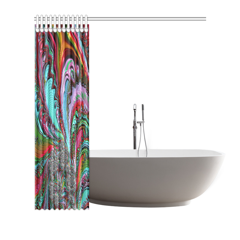 Awesome Fractal 02 Red Shower Curtain 66x72 Id D157046