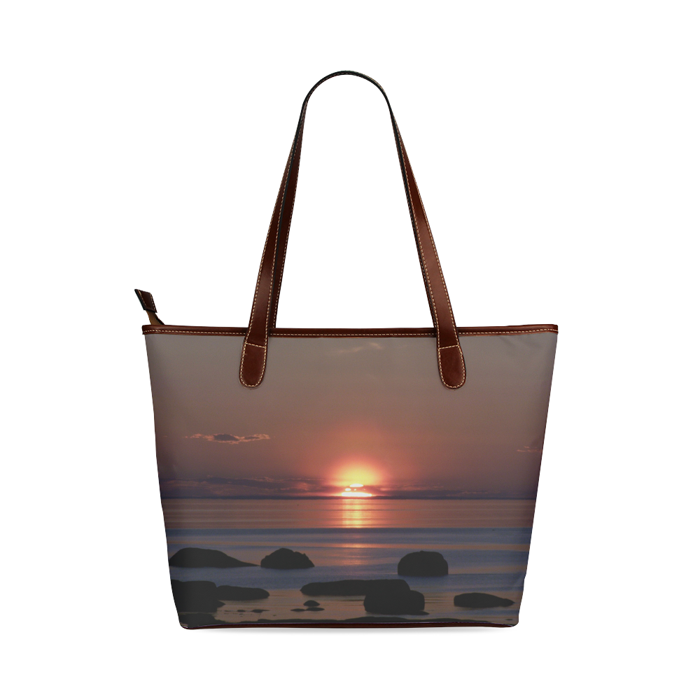 Shockwave Sunset Shoulder Tote Bag (Model 1646) | ID: D163321