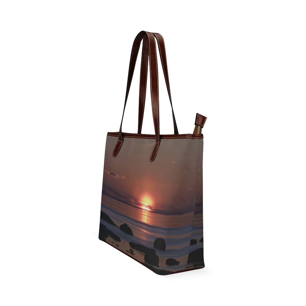 Shockwave Sunset Shoulder Tote Bag (Model 1646) | ID: D163321