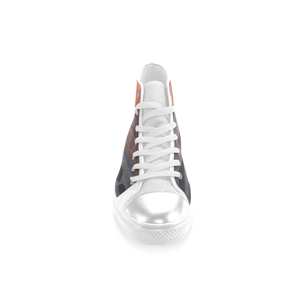 Shockwave Sunset Women's Classic High Top Canvas Shoes (Model 017) | ID ...