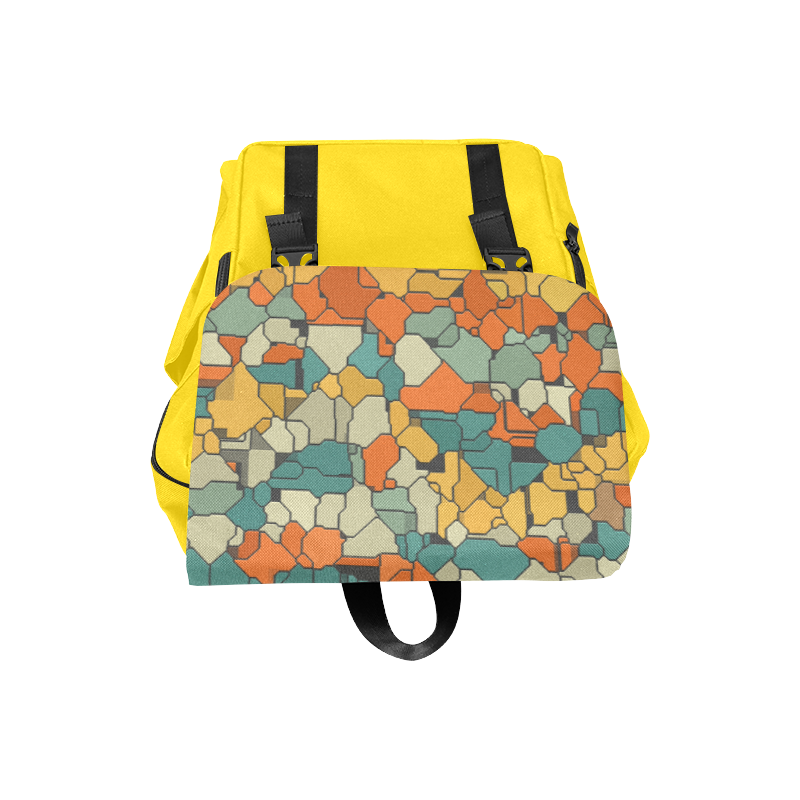 Textured retro shapes Casual Shoulders Backpack (Model 1623) | ID: D177866