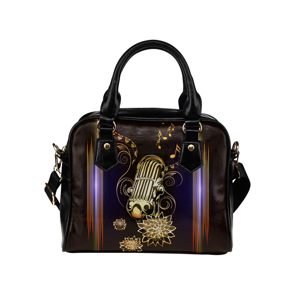 Music, microphone Shoulder Handbag (Model 1634) | ID: D183169