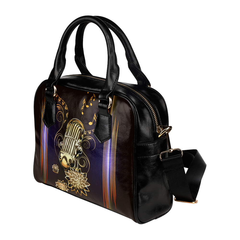Music, microphone Shoulder Handbag (Model 1634) | ID: D183169