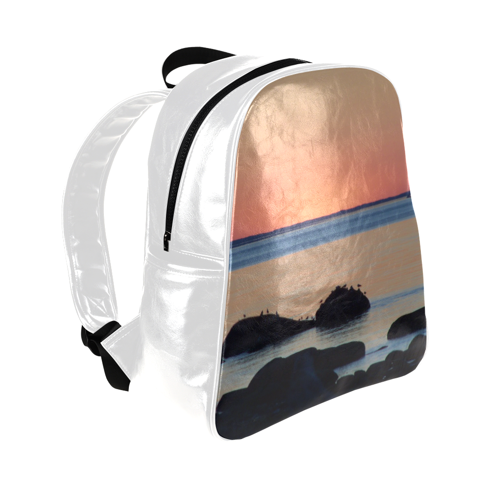 Dusk on the Sea Multi-Pockets Backpack (Model 1636) | ID: D201470