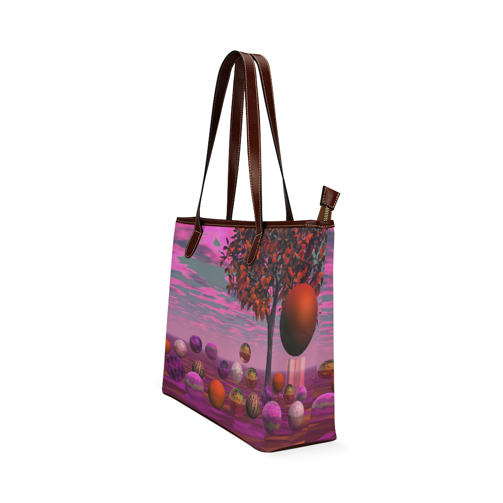 Bittersweet Opinion, Abstract Raspberry Maple Tree Shoulder Tote Bag ...