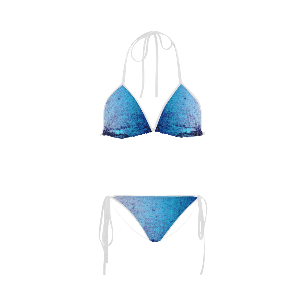 Textured Blue Custom Bikini Swimsuit | ID: D216692