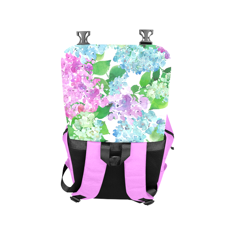 Watercolor Hydrangea Casual Shoulders Backpack (Model 1623) | ID: D216384