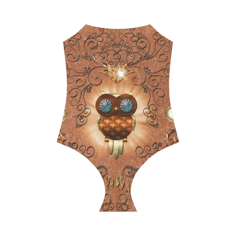 Steampunk, cute owl Strap Swimsuit ( Model S05) | ID: D220315