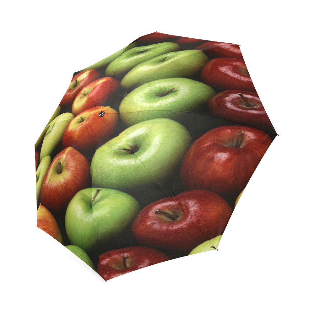 Red and Green Apples Displayed In A Pattern Foldable Umbrella (Model ...