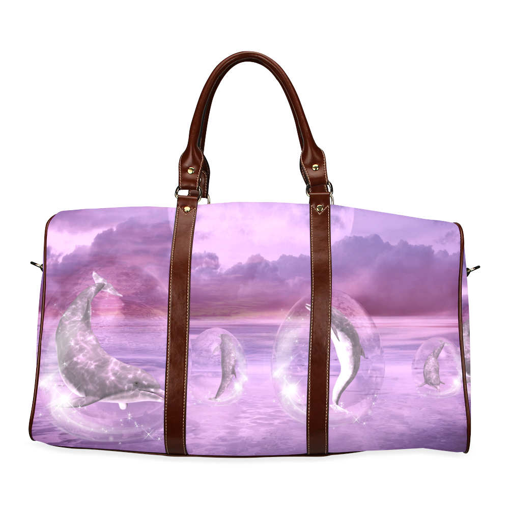 Dream Of Dolphins Waterproof Travel Bag/Large (Model 1639) | ID: D225198