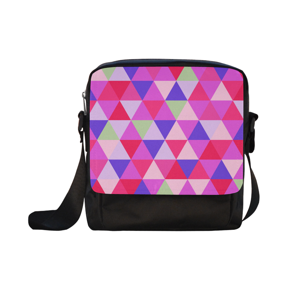 Geometric Pink Triangle Pattern Crossbody Nylon Bags (Model 1633) | ID ...